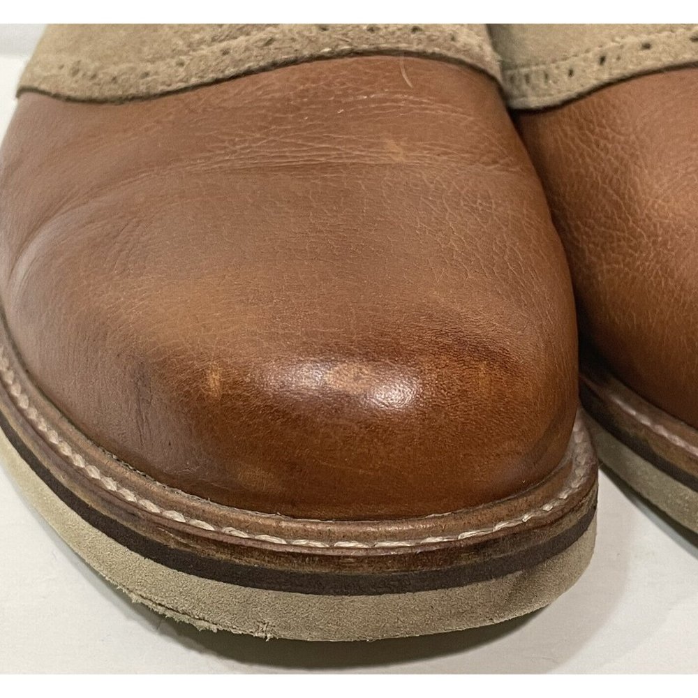 1901 Men's Brown Leather Tan Suede Oxford Lace Up Dre… - Gem